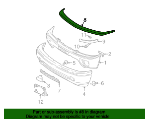 2001-2007 GM Bumper Cover Spacer Panel 88937235 | QuirkParts