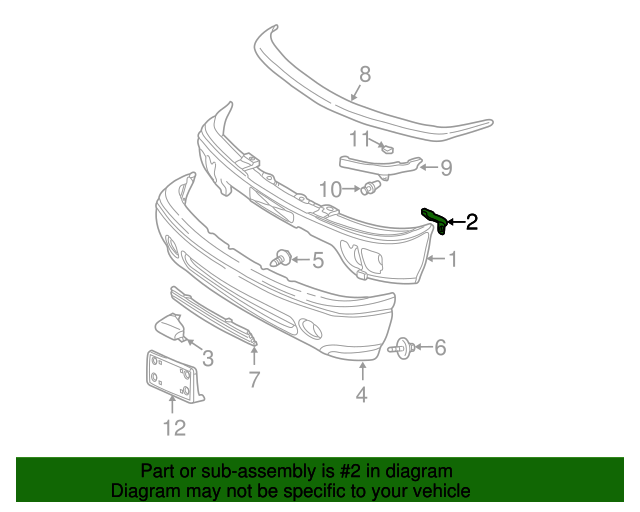 1999-2007 GM Passenger Side Front Bumper Impact Bar Brace 15705658 GM ...