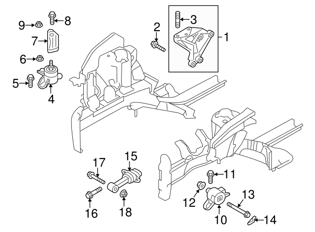 21670-2B100 - Upper Support 2012-2021 Hyundai | Hyundai OEM Part
