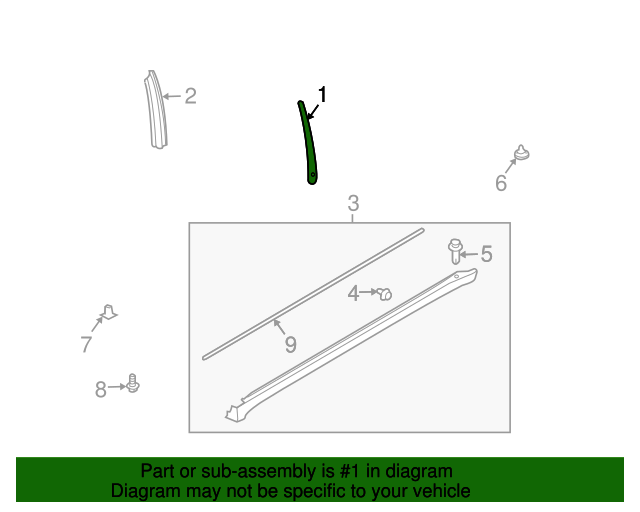 2003-2008 Subaru Forester Pillar Cover 63563SA000 | Subaru Parts Store