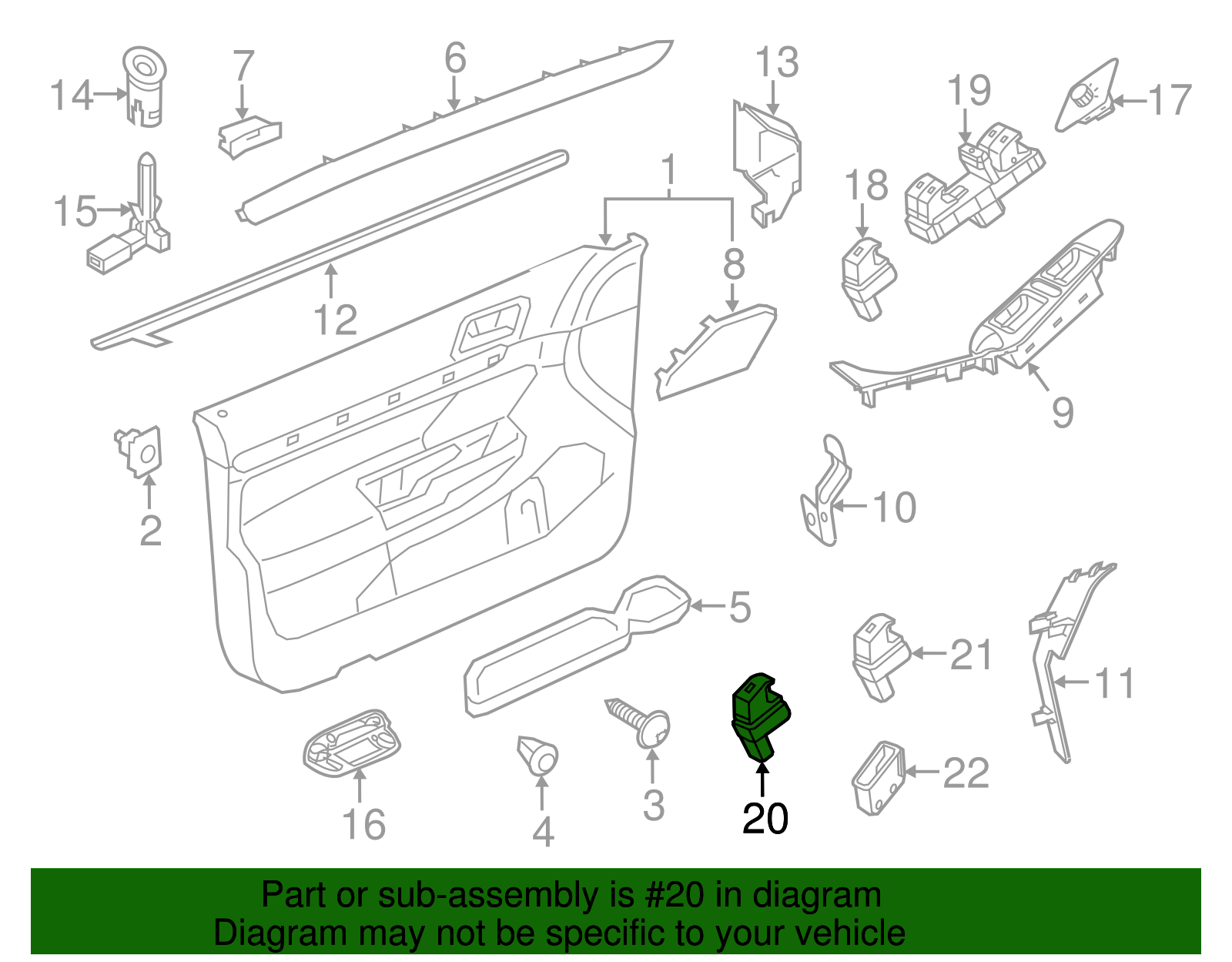 5C6-962-125-REH - Door Lock Switch 2011-2018 Volkswagen Jetta ...