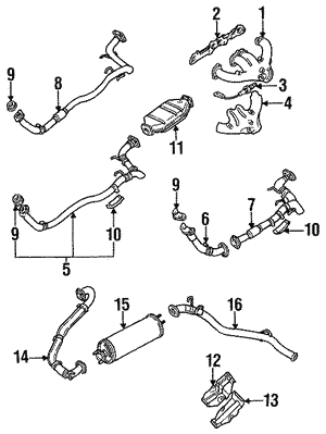 Exhaust Components for 1991 Isuzu Pickup | Isuzu Parts Center