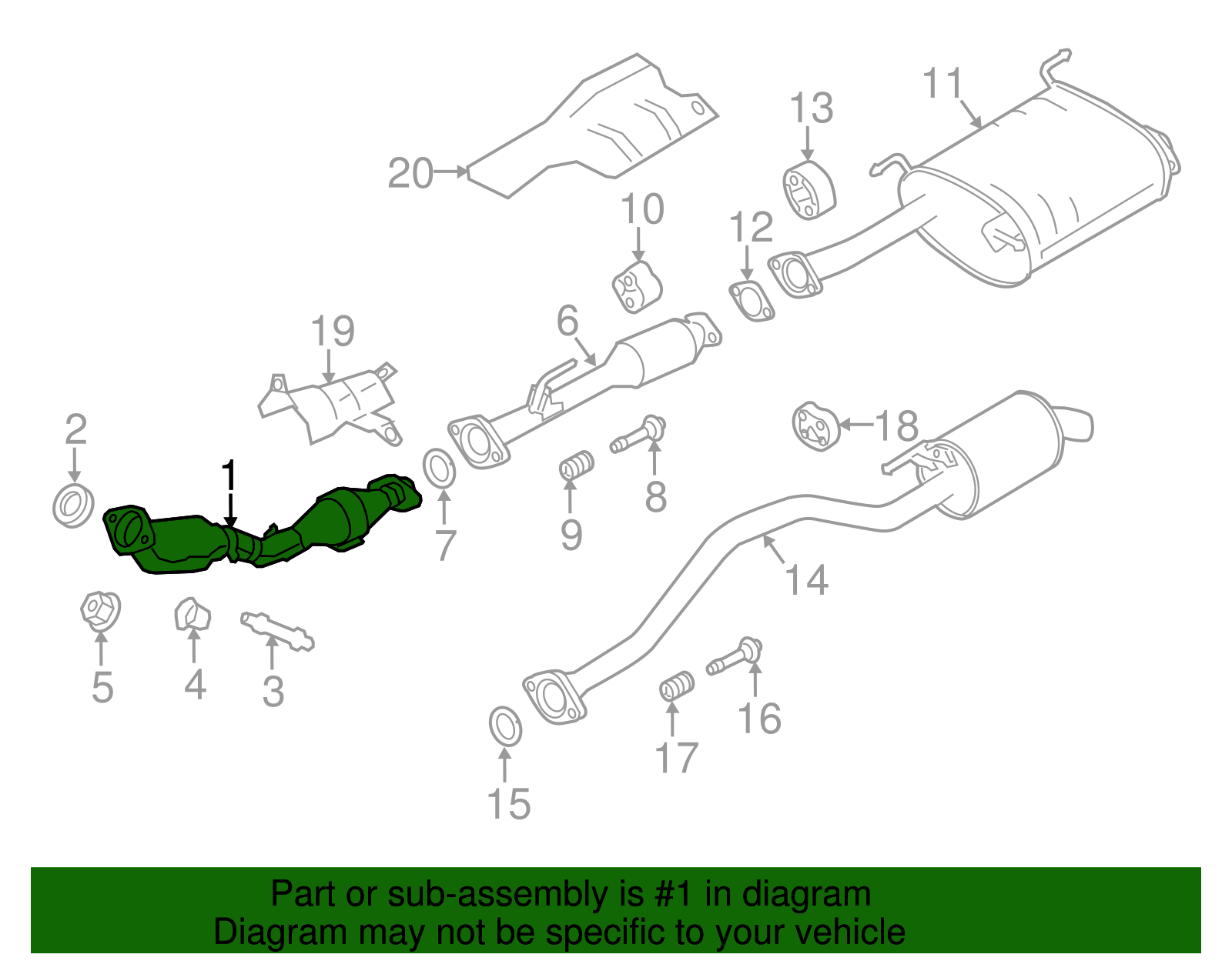 2014-2019 Nissan NV200 Catalytic Converter 200A0-3LN0A | OEM Parts Online