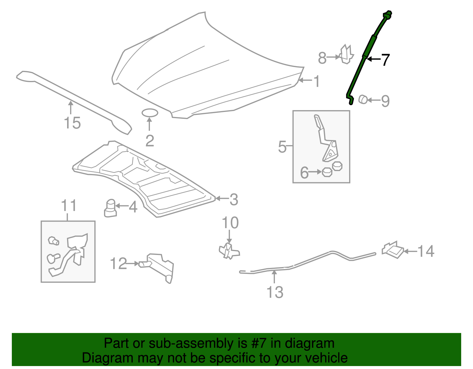 53440-0R010 - Support Rod - 2006-2012 Toyota RAV4 | Toyota Parts Delivered