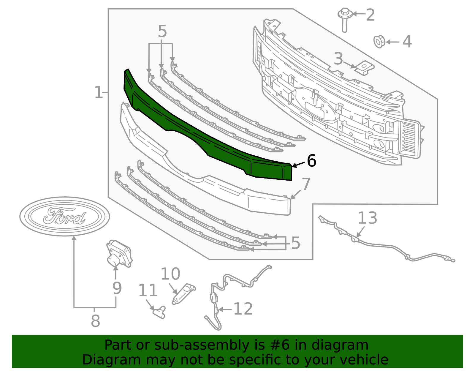 JC3Z-8200-SA - Upper Grille 2018-2019 Ford | AutoNation Parts