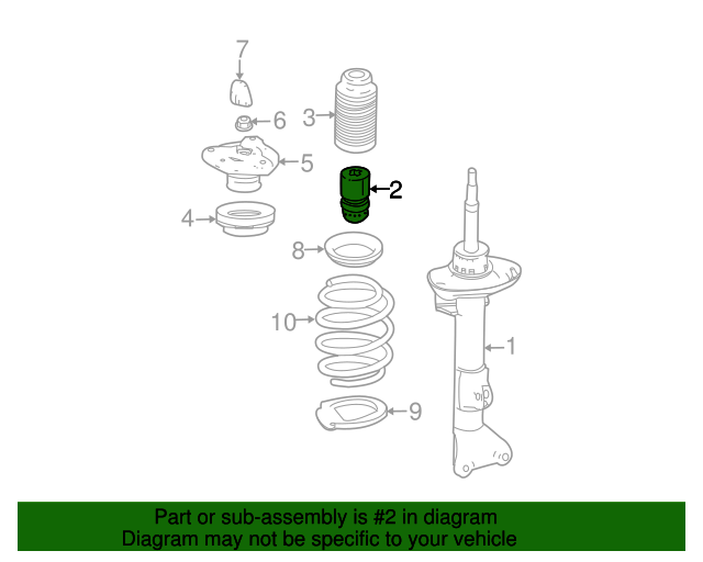 204-323-00-44-64 - Coil Spring Damper 2008-2015 Mercedes-Benz ...