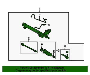 19257638 - Hydraulic Rack and Pinion Gear Assembly with Inner Tie Rod ...