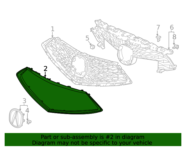 2022-2024 Acura MDX Grille Surround 71122-TYA-A00 | Acura Automotive Parts