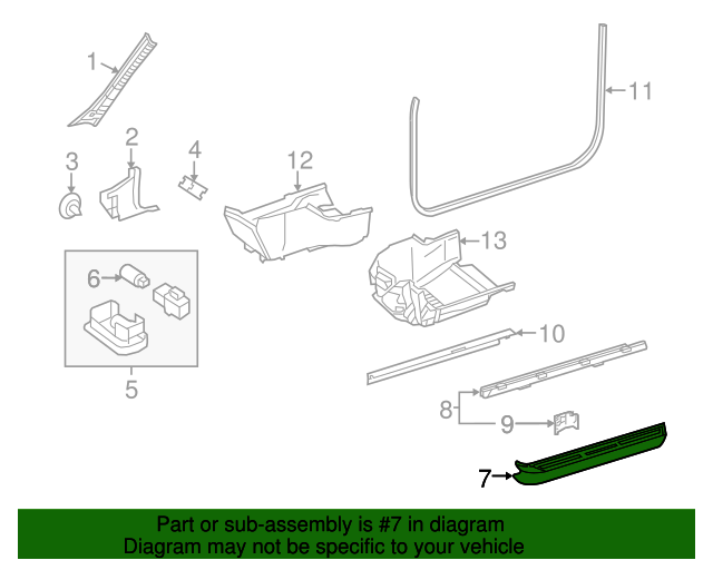 207-680-50-01-9051 - Door Sill Plate 2010-2017 Mercedes-Benz ...