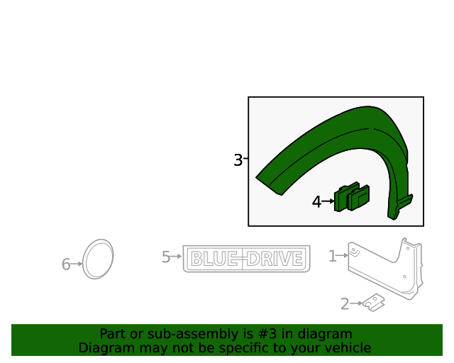 87712-J9500 - Fender Flare 2018-2021 Hyundai | AutoNationParts.com