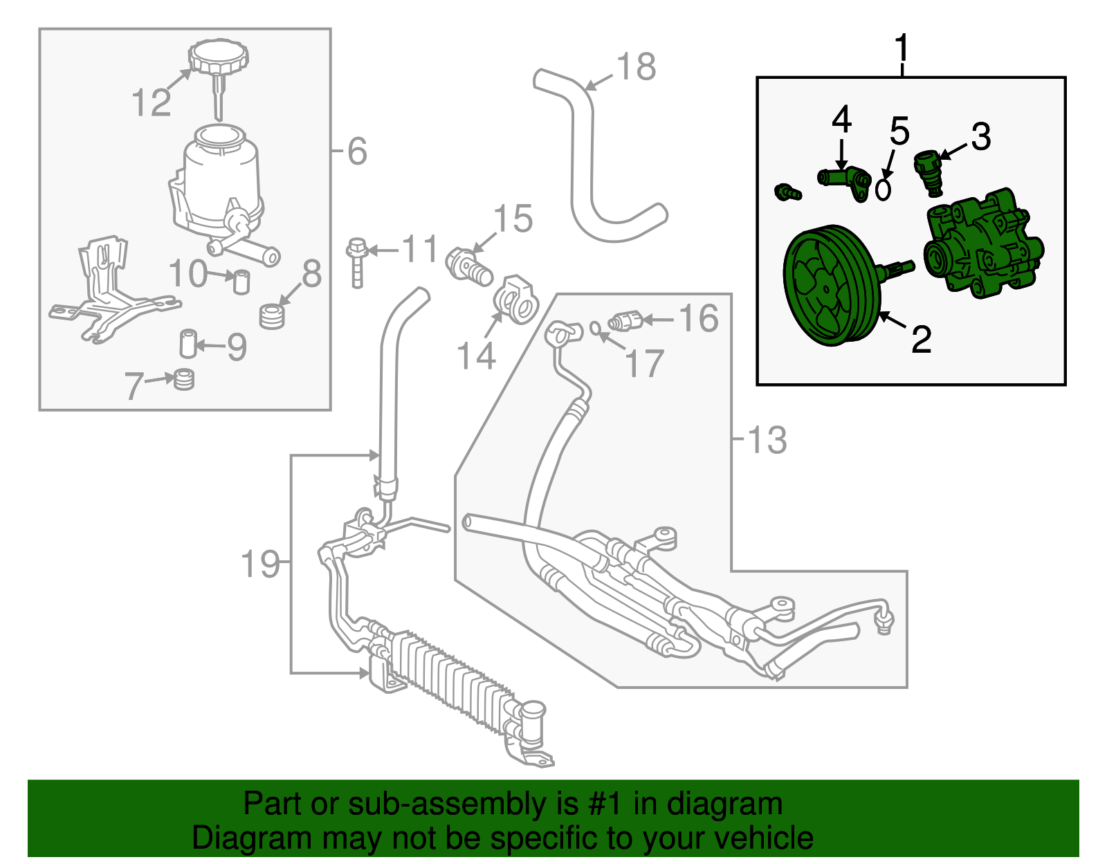 Power Steering Pump - 2008-2021 Toyota Land Cruiser (44310-60490 ...