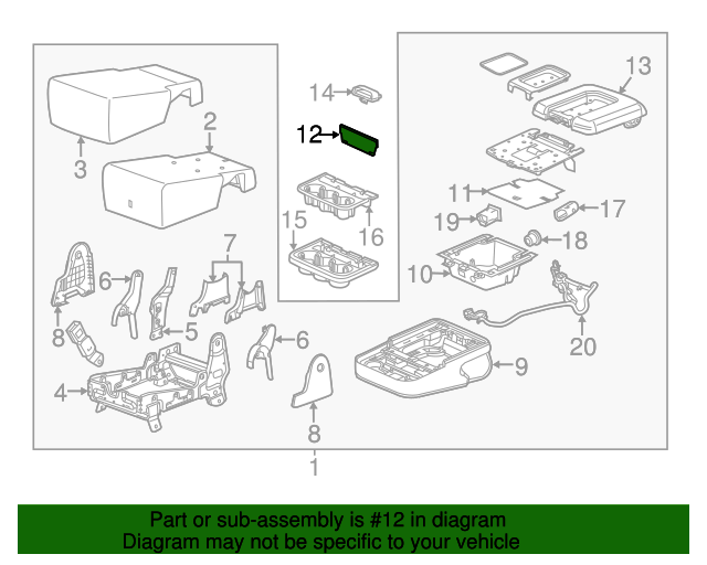 2014-2019 GM Storage Box Insert 23423289 | TascaParts.com