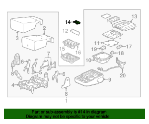 2014-2020 GM Front Floor Console Armrest Latch 23438042 GM ...