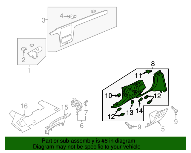 2012-2015 Volkswagen Passat Lower Panel 561-858-365-G-92W | QuirkParts