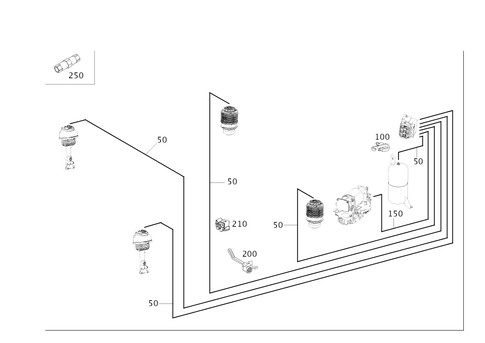 Line Routing for Air Suspension for 2017 Mercedes-Benz CLS550 ...