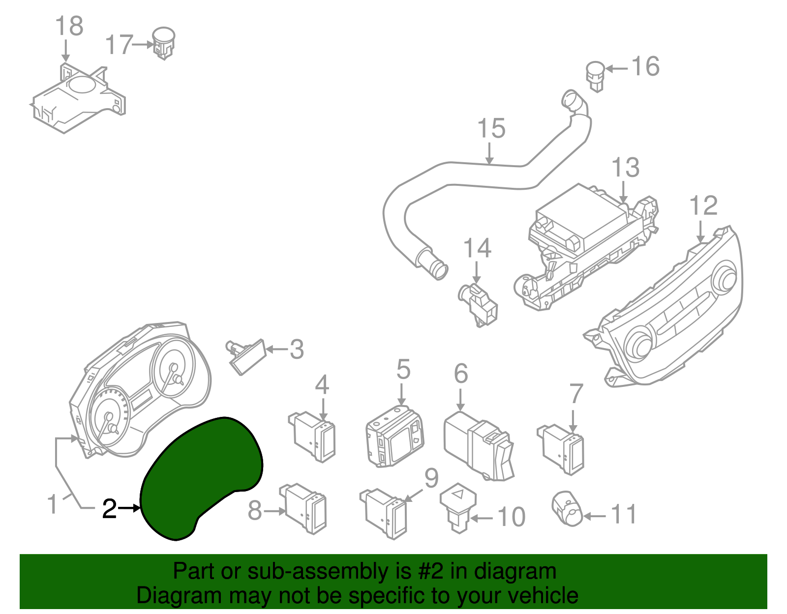 24813-3RA0A - 2013-2019 Nissan Sentra - Cluster Lens | Anicra Nissan Parts