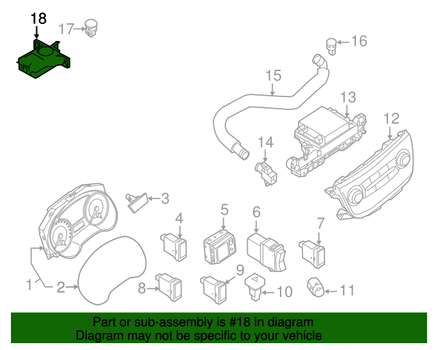 2016-2019 Nissan Sentra Warning Buzzer 284P3-4AM0A | TascaParts.com