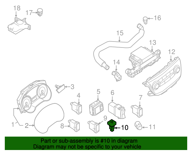 2013-2019 Nissan Sentra Hazard Switch 25290-3SG0A | QuirkParts