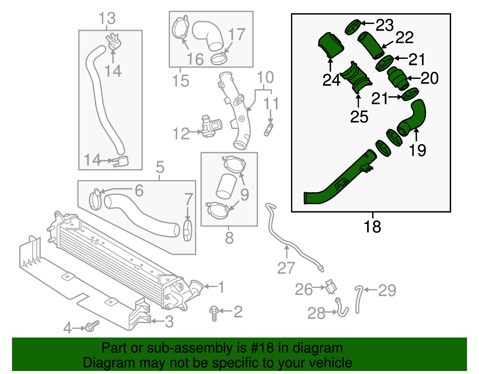 2017-2020 Hyundai Inter-Cooler Hose 28250-2B720 | Conicelli Hyundai