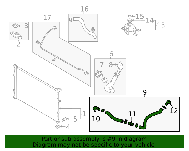 2021-2023 Kia Sorento Radiator Coolant Hose 25415-R5500 | TascaParts.com