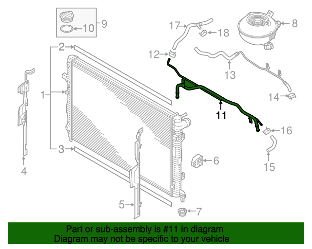 2018-2021 Audi Cross Over Pipe 8V0-121-070-C | Audi USA Parts
