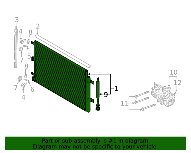 2021-2023 Ford A/C Condenser kl3z19712b | TascaParts.com