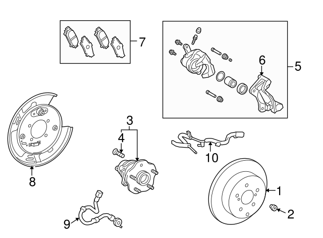 446648130 - 2010-2015 Lexus Rear Brake Pads Set Of 4 RX450h RX350 - My ...