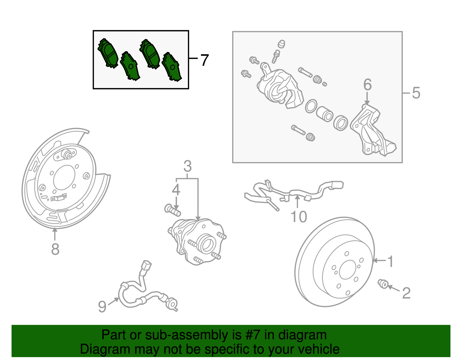 2010-2015 Lexus Disc Brake Pad Set 04466-0E010 | Retail Performance ...