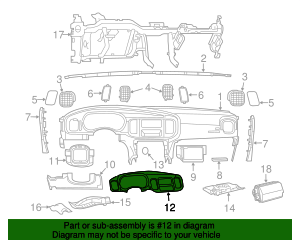 68294121AA - Bezel - 2015-2018 Dodge Charger | Mopar Parts Canada