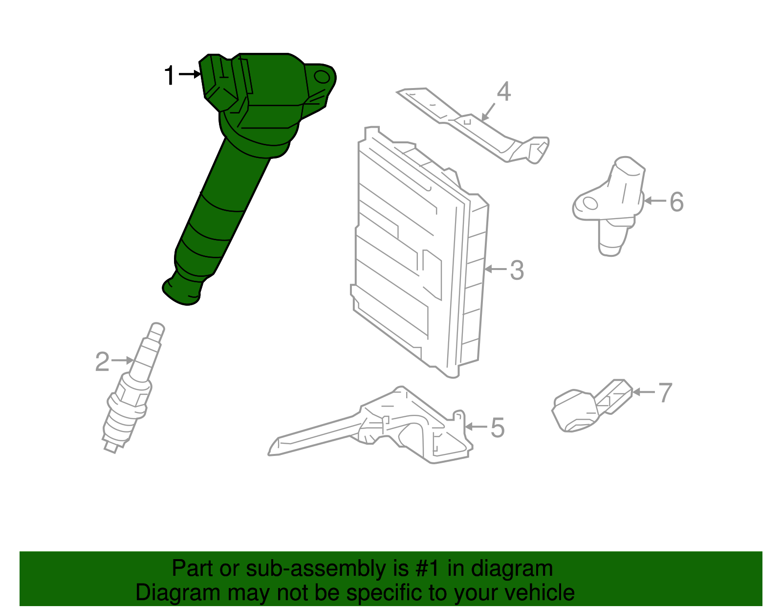 Genuine Toyota Ignition Coil part# 90919-A2008 for 2016-2023 Toyota ...