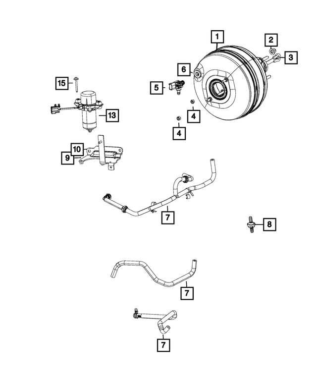 2021-2024 Ram 1500 Brake Booster Vacuum Hose 68451025AC | Mopar Estores
