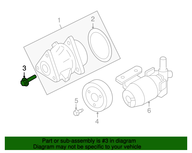 Genuine OEM Ford Part - Water Pump Assembly Mount Bolt W716735-S437 ...