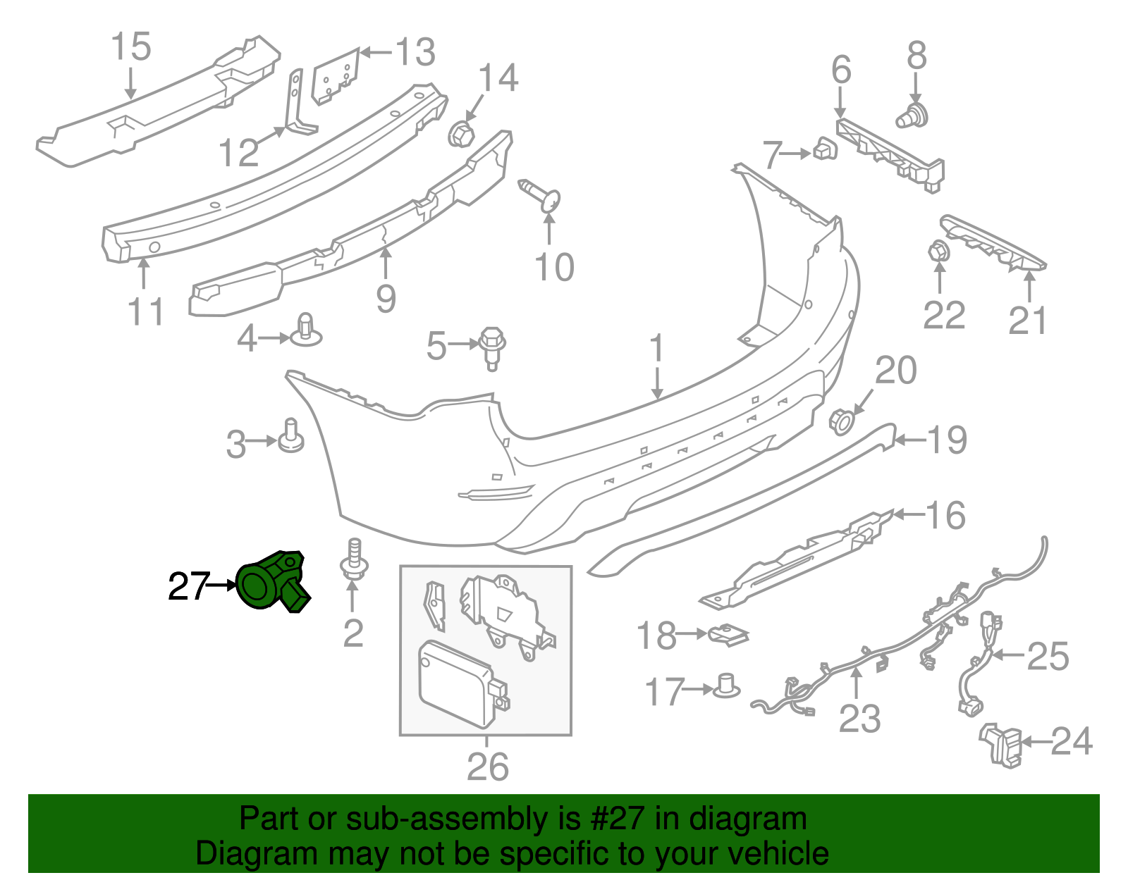 2017-2018 Nissan Pathfinder Reverse Sensor 25994-9PB0A | QuirkParts