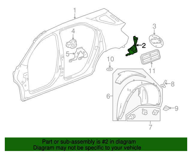 2010-2017 Chevrolet Equinox Driver Side Body Side Outer Panel Rear ...