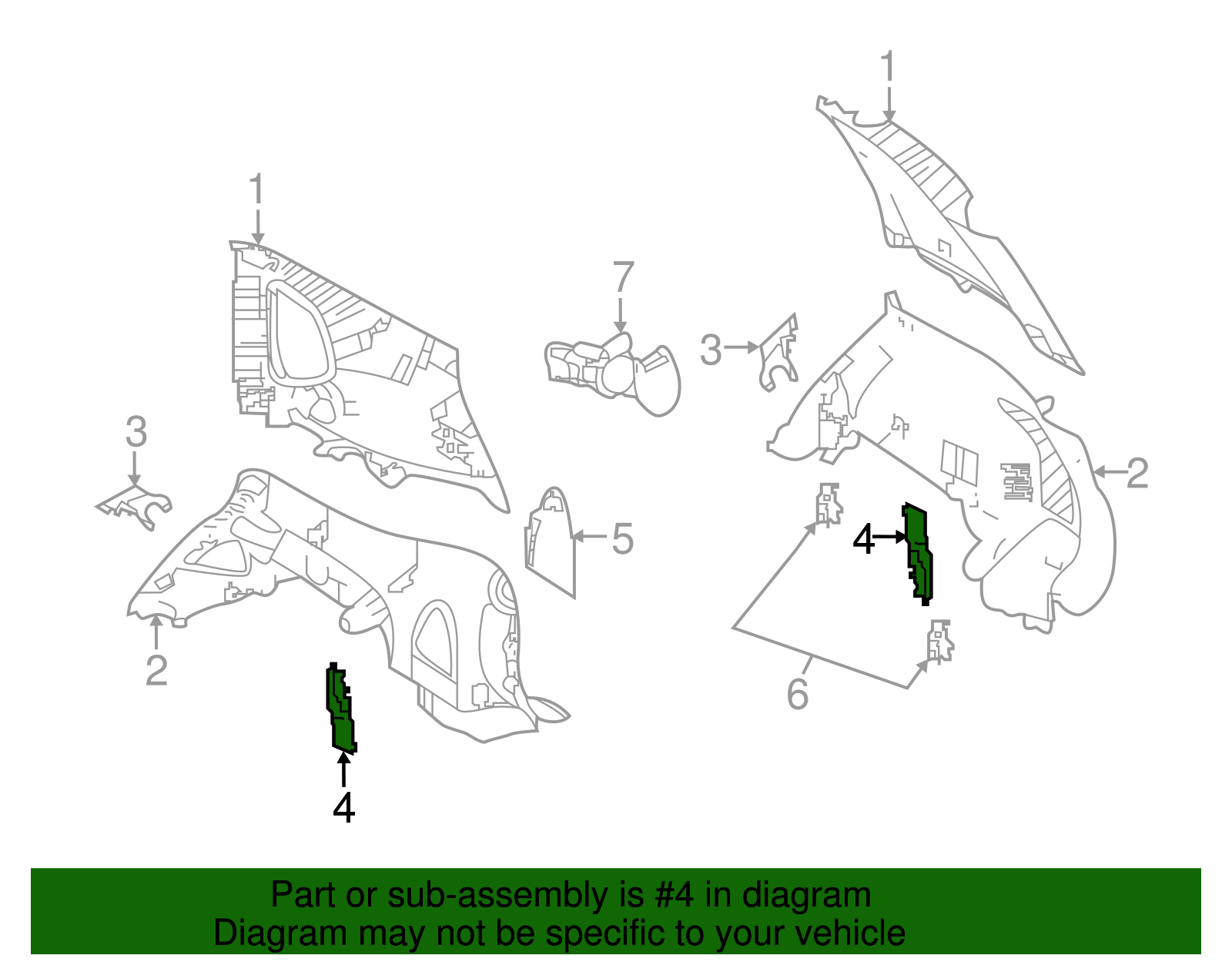 2017-2019 Nissan Rogue Lower Quarter Trim Bracket 84963-4BC0A | Ziegler ...