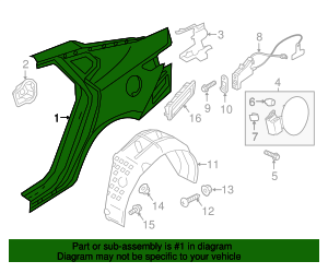 2016-2020 Kia Optima Quarter Panel - Passenger Side (RH) 71504-D5C00 ...
