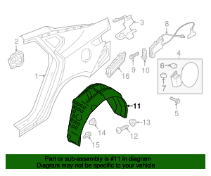 86821-D5000 - Wheelhouse Liner 2016-2020 Kia Optima | Kia.Parts Store