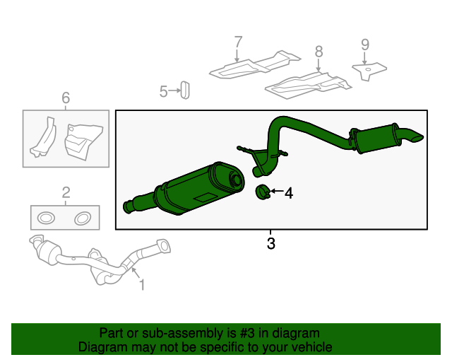2011-2013 GM Exhaust Muffler Assembly 22818060 GM | GMPartsDirect.com