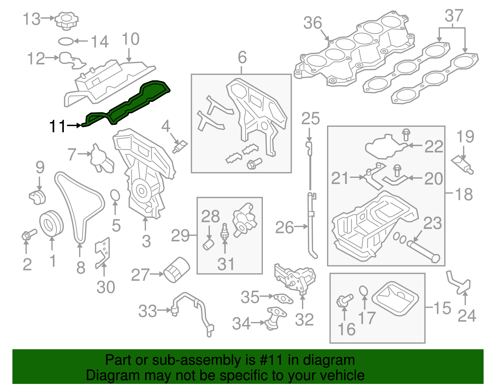 2009-2024 Nissan GT-R Valve Cover Gasket 13270-JF00A | Ziegler Nissan ...
