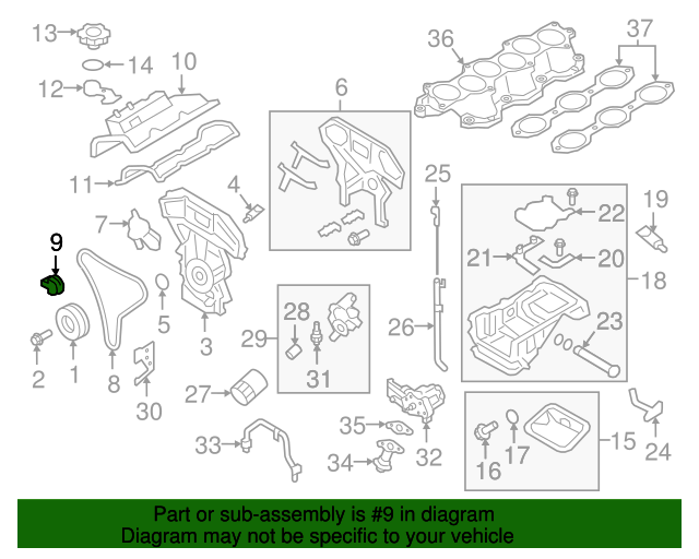 2002-2023 Nissan Engine Timing Chain Tensioner 13070-EY00A | OEM Parts ...