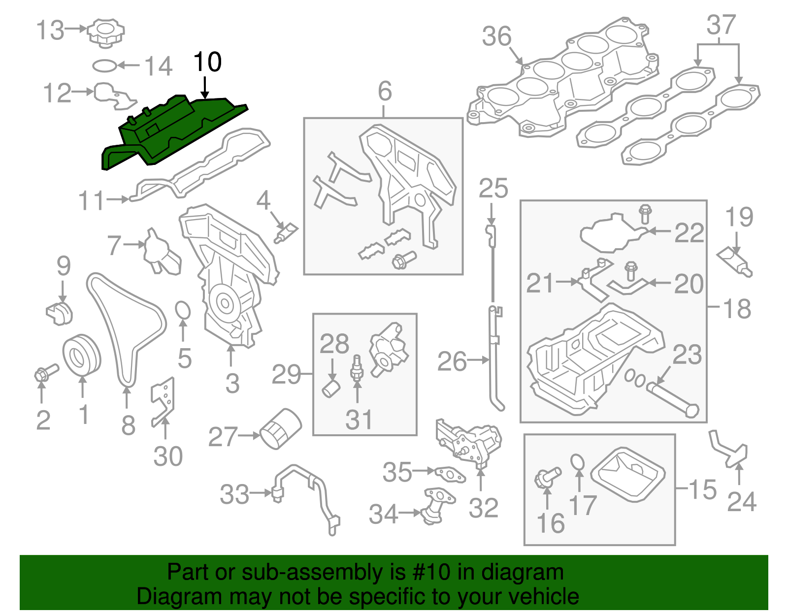 2009-2024 Nissan GT-R Valve Cover 13264-JF00D | Nissan Parts Central