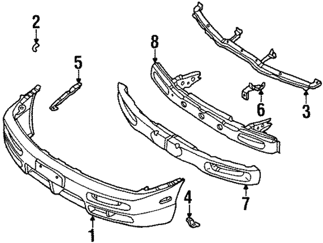 1997-1998 Nissan 240SX S14 Kouki Front Bumper Side Bracket Rh 62222 ...