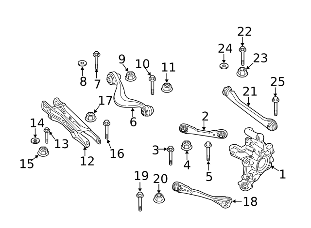 Genuine BMW 33-32-6-764-966 | Trailing Arm Mount Bolt | FREE Shipping ...