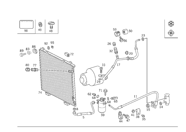 1994-1997 Mercedes-Benz E420 Piping 210-830-15-15 | MB Dealer Parts