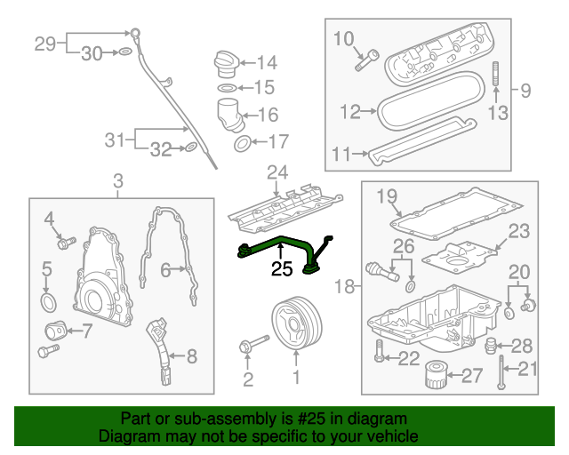 2004-2015 Cadillac CTS Oil Pump Screen 12621299 GM | GMPartsDirect.com