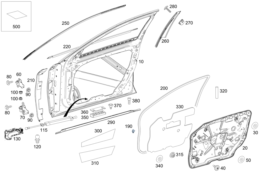 099-725-00-00 - Seal, Driver Door 1956-2026 Mercedes-Benz | Mercedes-Benz USA Parts