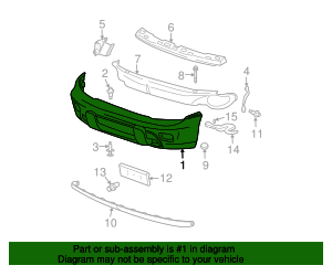 2002-2005 Chevrolet Front Upper Bumper Cover 88937047 GM ...