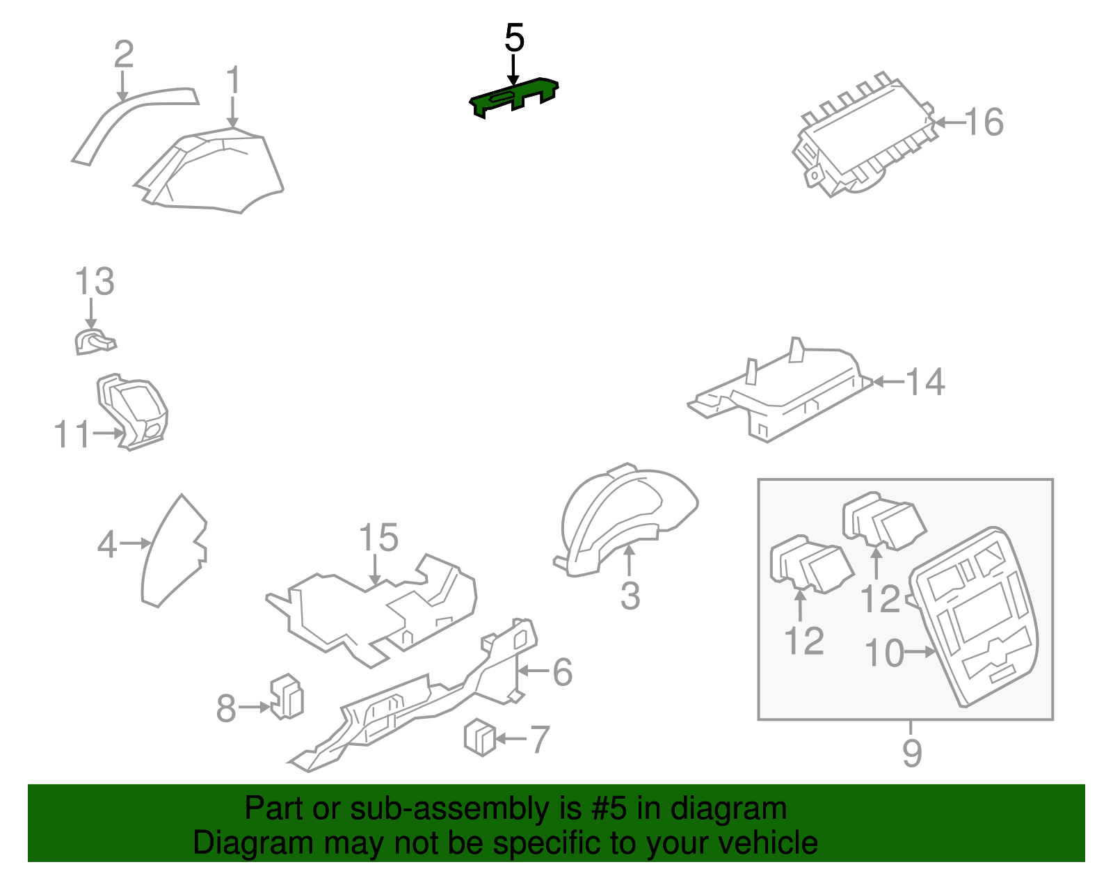 2013-2017 Nissan LEAF Switch Panel 68486-3NF0B | Team Nissan Inc.