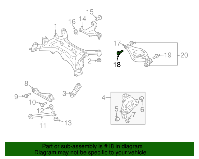 2003-2009 Nissan Lower Control Arm Bolt 55226CA00A | TascaParts.com
