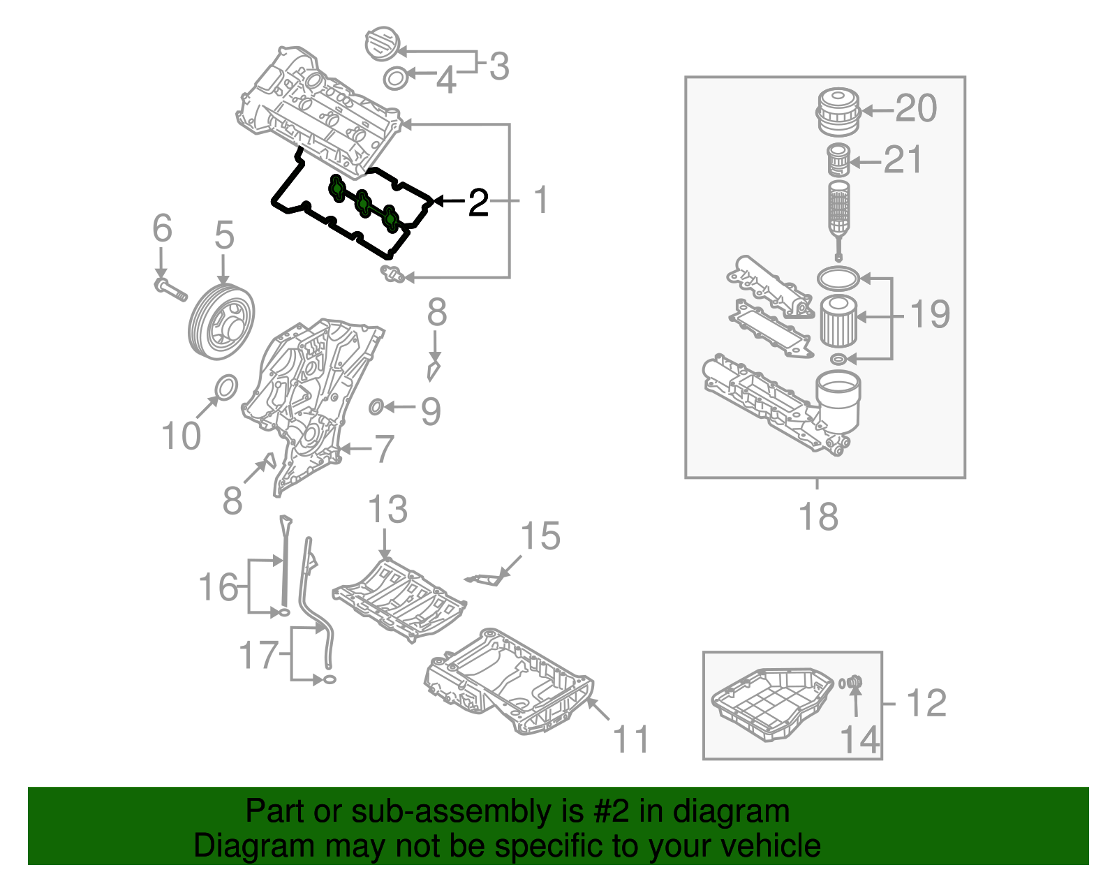 Genuine Valve Cover Gasket for 2006-2012 Hyundai | Part# 22441-3C110 ...